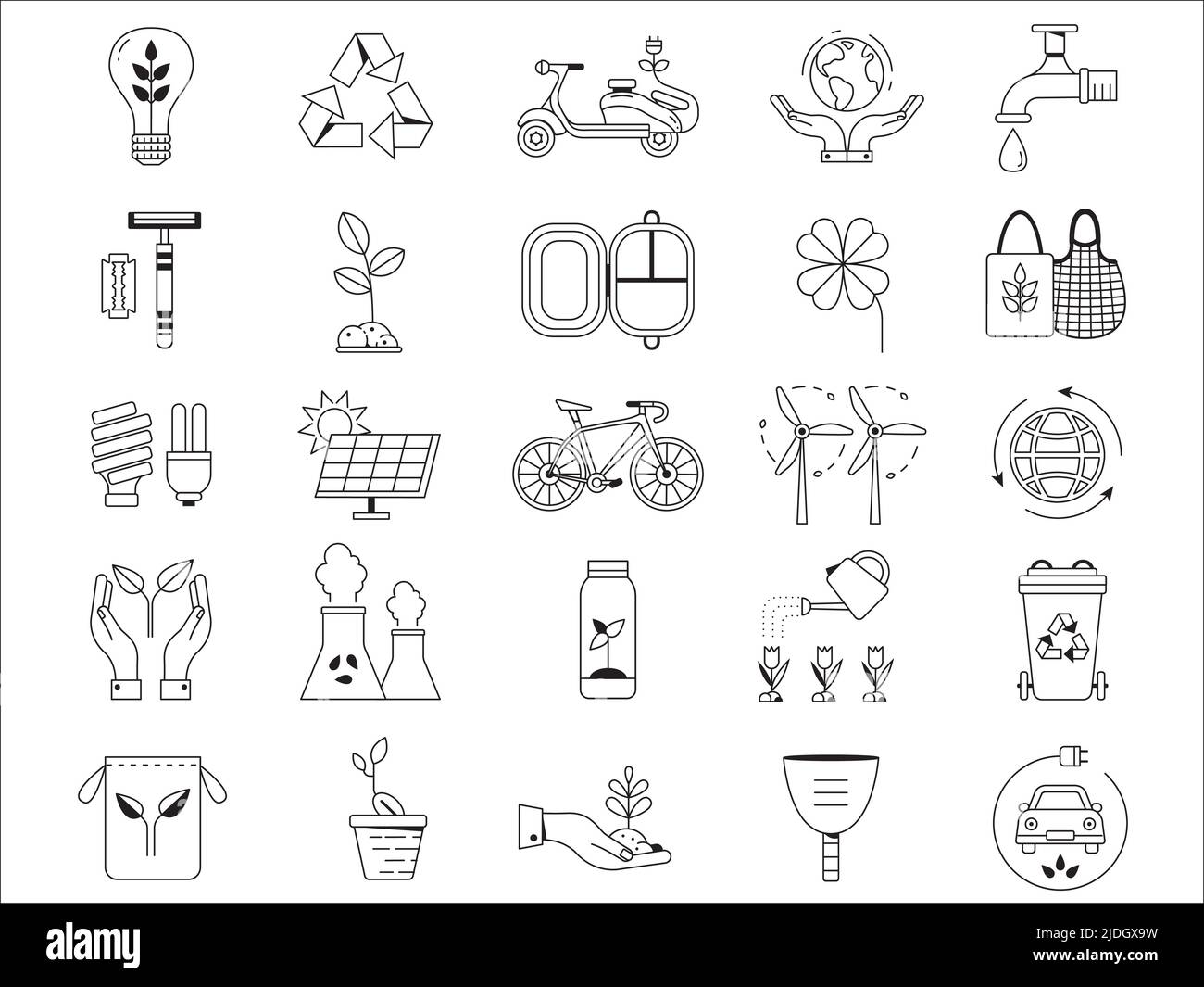 Eco friendly energy linear Stock Vector Images - Alamy