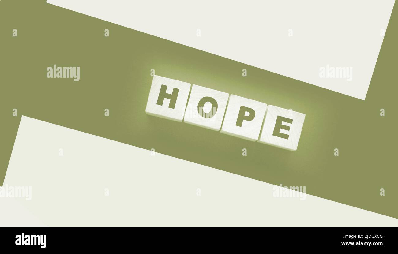 Wooden cubes with the word Hope. States of mind concept. Healthcare ...