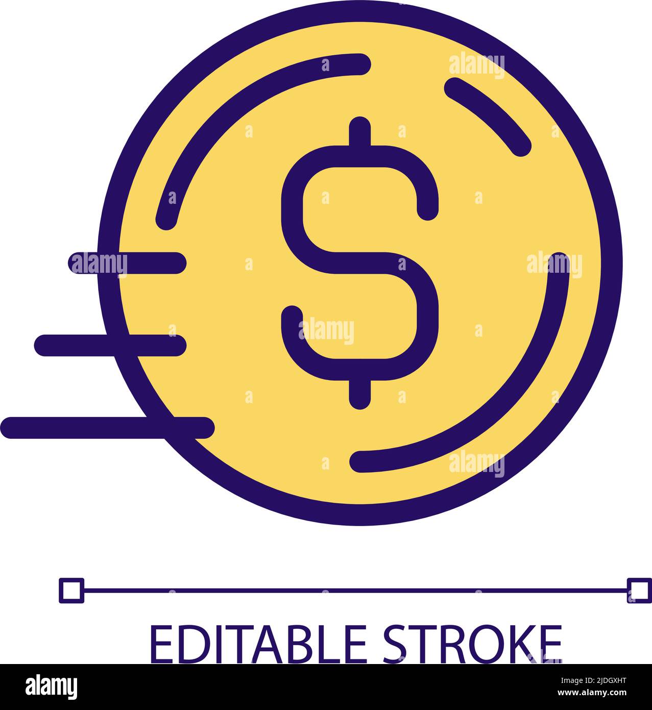 Coin in motion pixel perfect RGB color icon Stock Vector Image & Art - Alamy