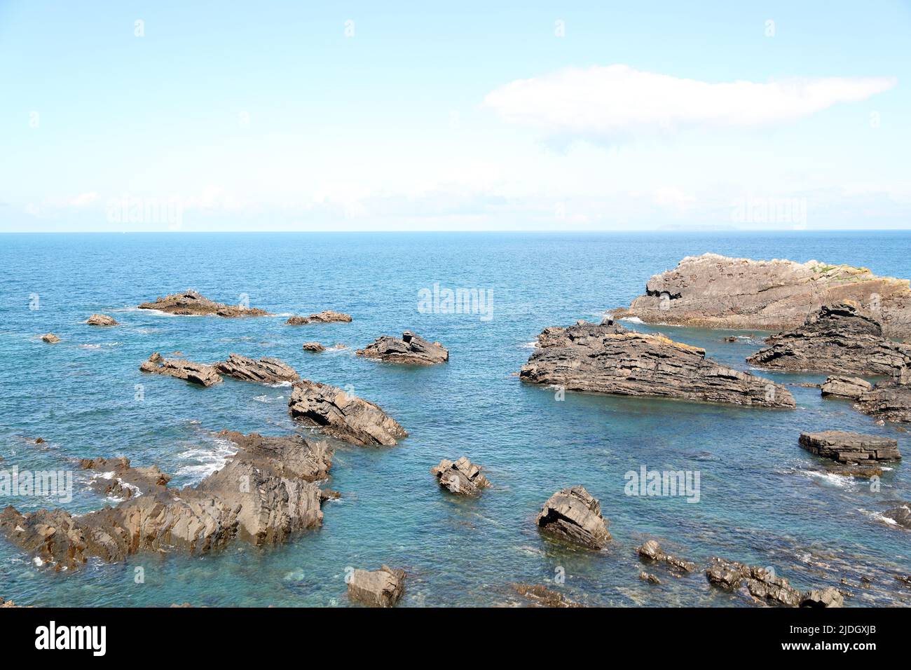 Rock formations by the sea at Hartland Quay, Devon, UK Stock Photo - Alamy