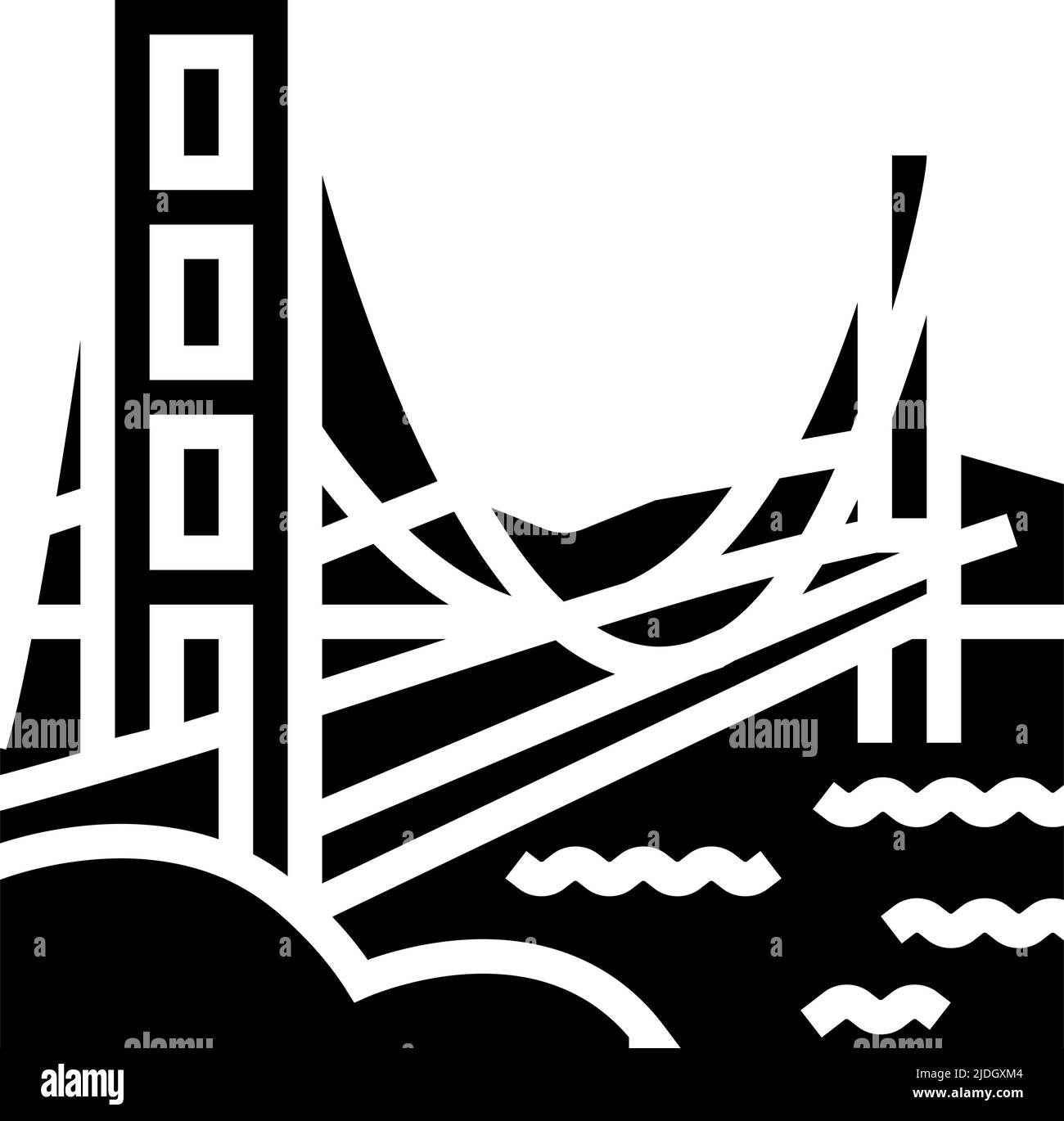 golden gate bridge glyph icon vector illustration Stock Vector Image ...
