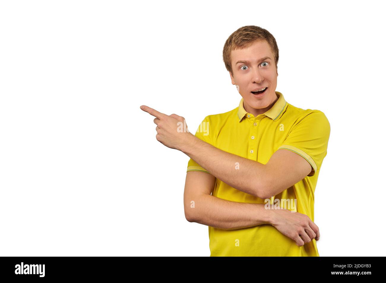 Portrait amazed scared man in Cut Out Stock Images & Pictures - Alamy