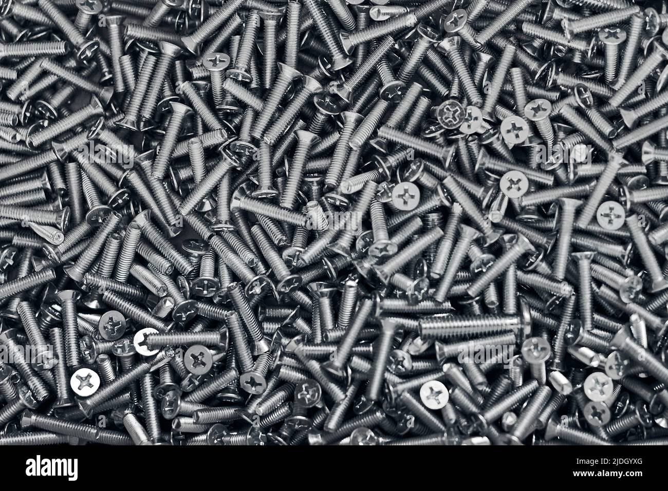 Bunch of galvanized stainless bolts with flat countersunk head ...