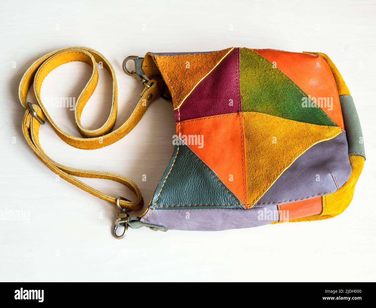 handcrafted patchwork cross body bag hand sewn from suede and leather ...