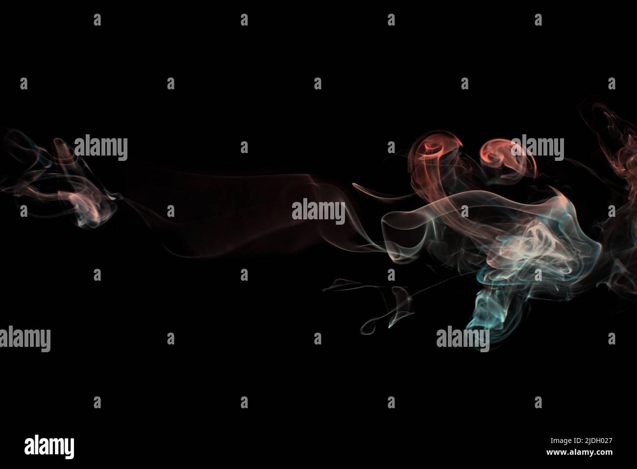 Multicolored smoke for aromatherapy and relaxation, black background ...