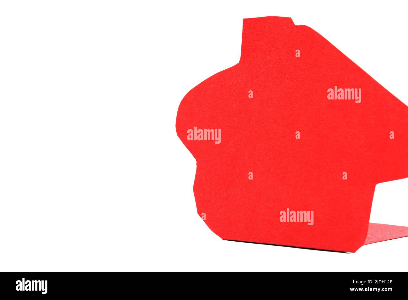 Red paper house shape isolated on white background Stock Photo - Alamy