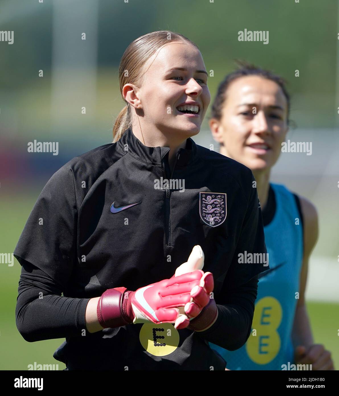 England goalkeeper Hannah Hampton during a training session at St ...