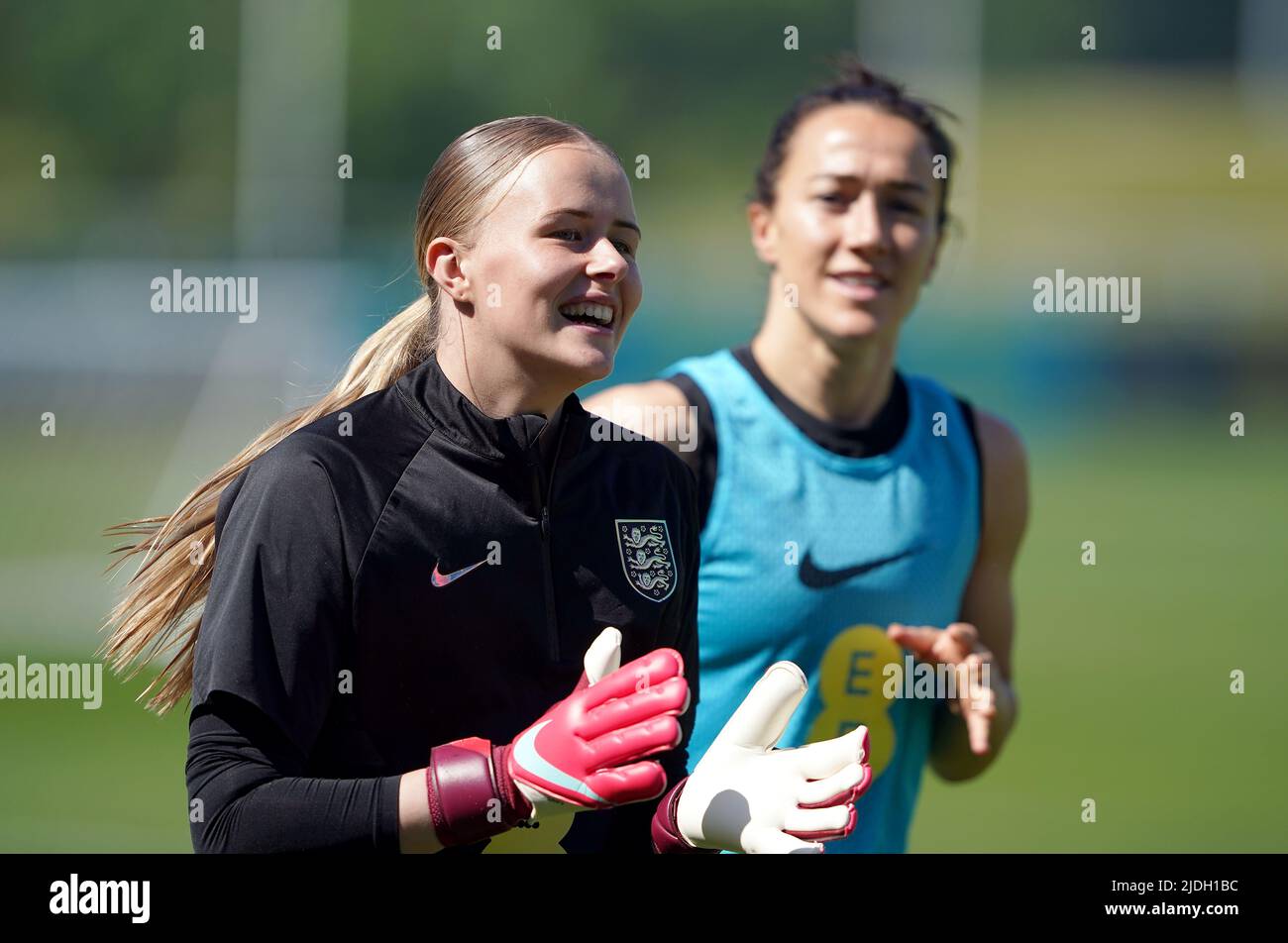 England goalkeeper Hannah Hampton during a training session at St ...