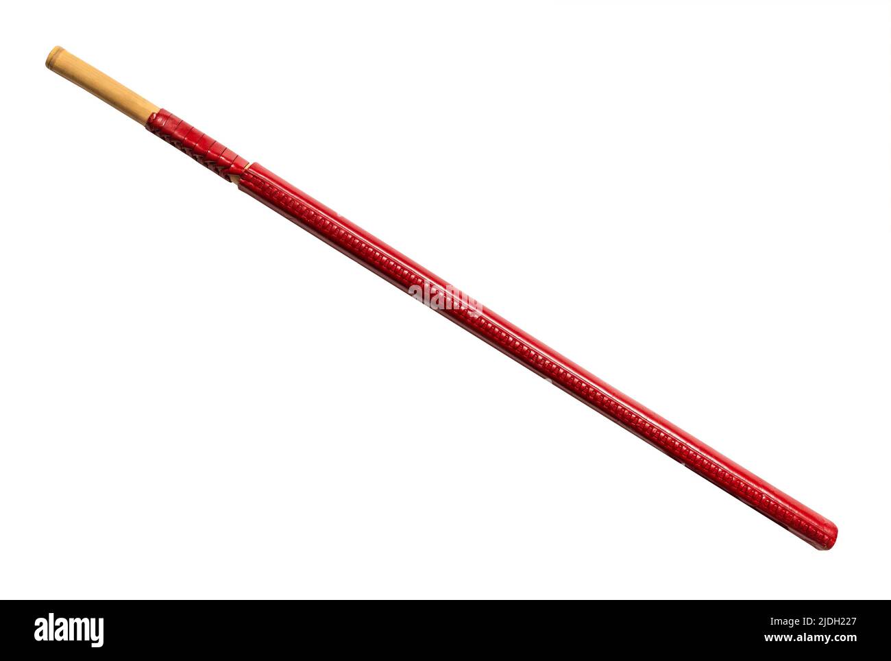 fukuro-shinai bamboo japanese training sword in leather sheath cutout ...