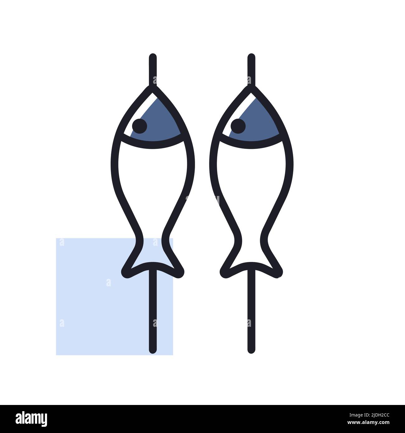 Fish roast on the barbecue grill vector icon. Graph symbol for cooking ...