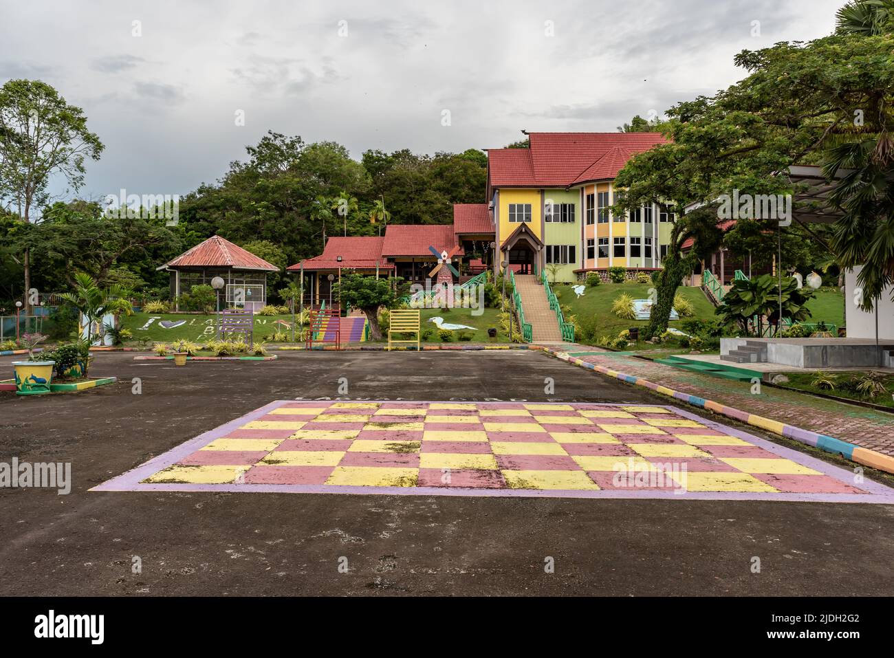 Labuan, Malaysia-June 10, 2021: View of the Labuan Bird Park is a bird ...