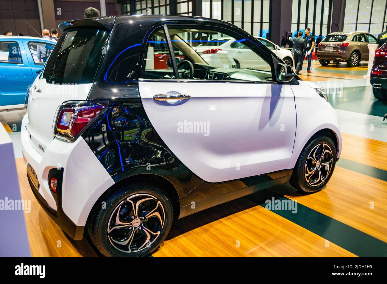 Zotye E30 micro EV on display at the 2015 Shanghai Auto Show Stock ...