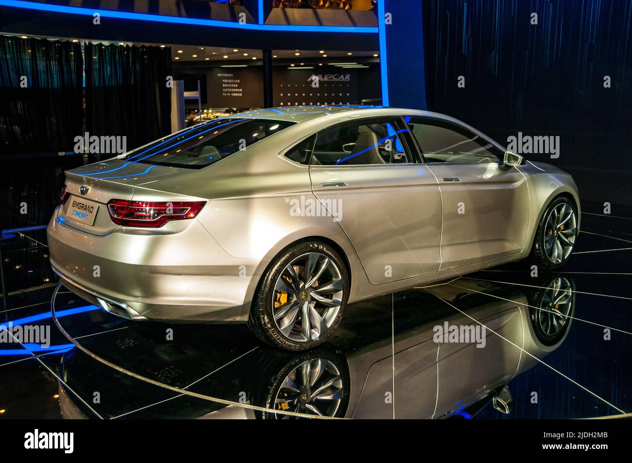 Geely Emgrand concept on display at the 2015 Shanghai Auto Show. The ...