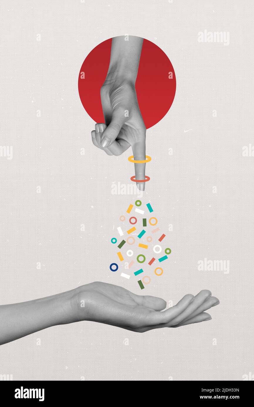 Exclusive minimal magazine sketch collage of arm palm catching things ...