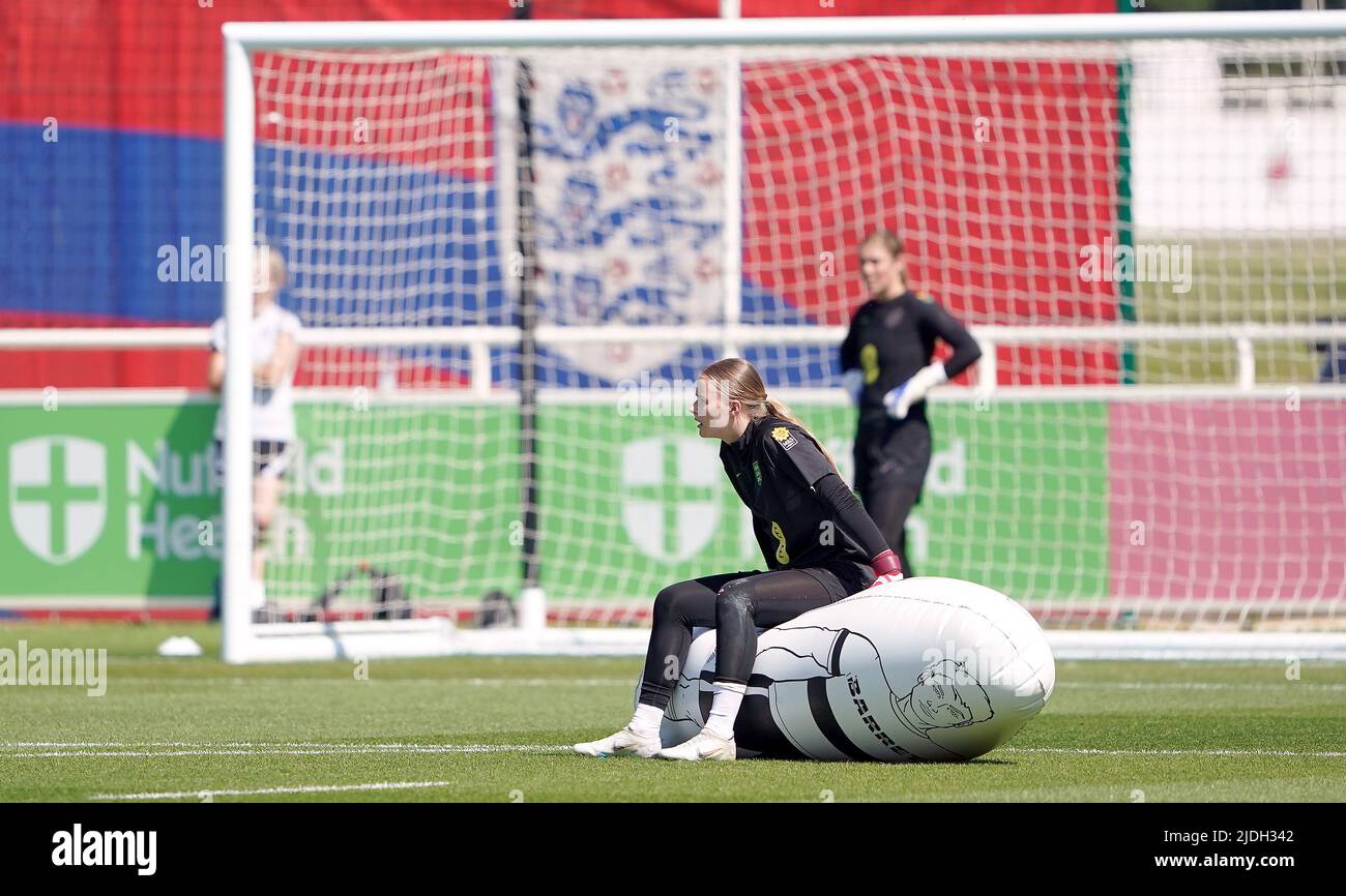 England goalkeeper Hannah Hampton during a training session at St ...