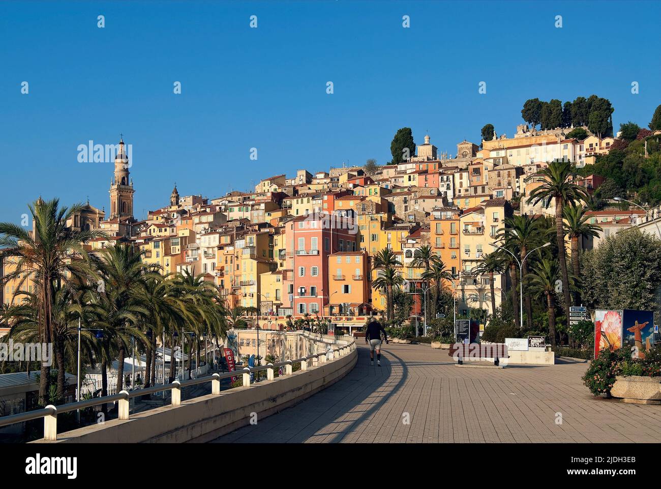 Beach Promenade of Menton at the French Rivera, France, Menton Stock ...