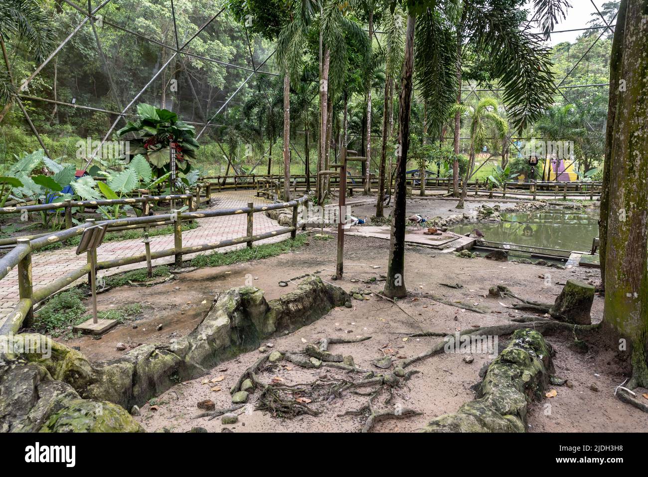 Labuan, Malaysia-June 10, 2021: View of the Labuan Bird Park is a bird ...