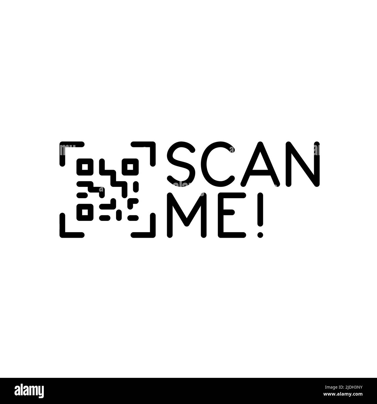 Scan me. QR code pixel perfect, editable stroke line icon Stock Vector ...