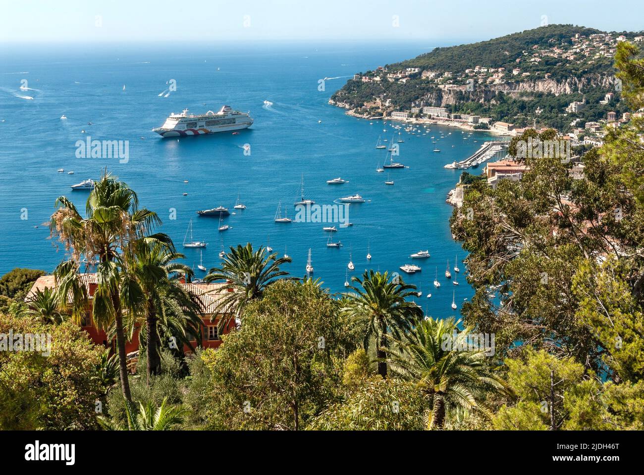 Cruise Harbour of Villefranche sur Mer at the Cote d'Azur, France ...