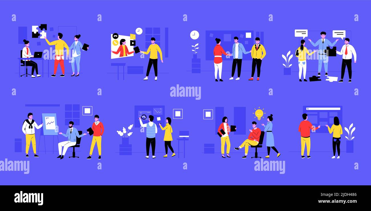 Team work characters. Group of business people working together ...