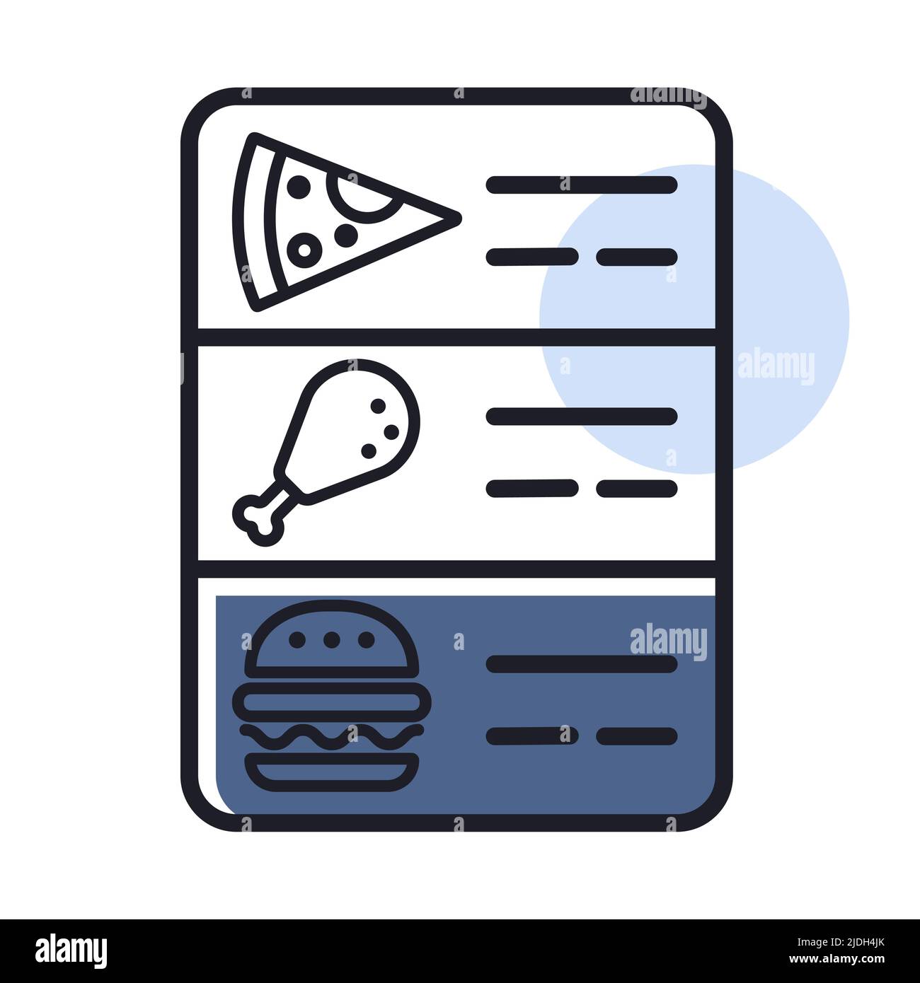 Online food menu vector isolated icon. Delivery sign. Graph symbol for ...