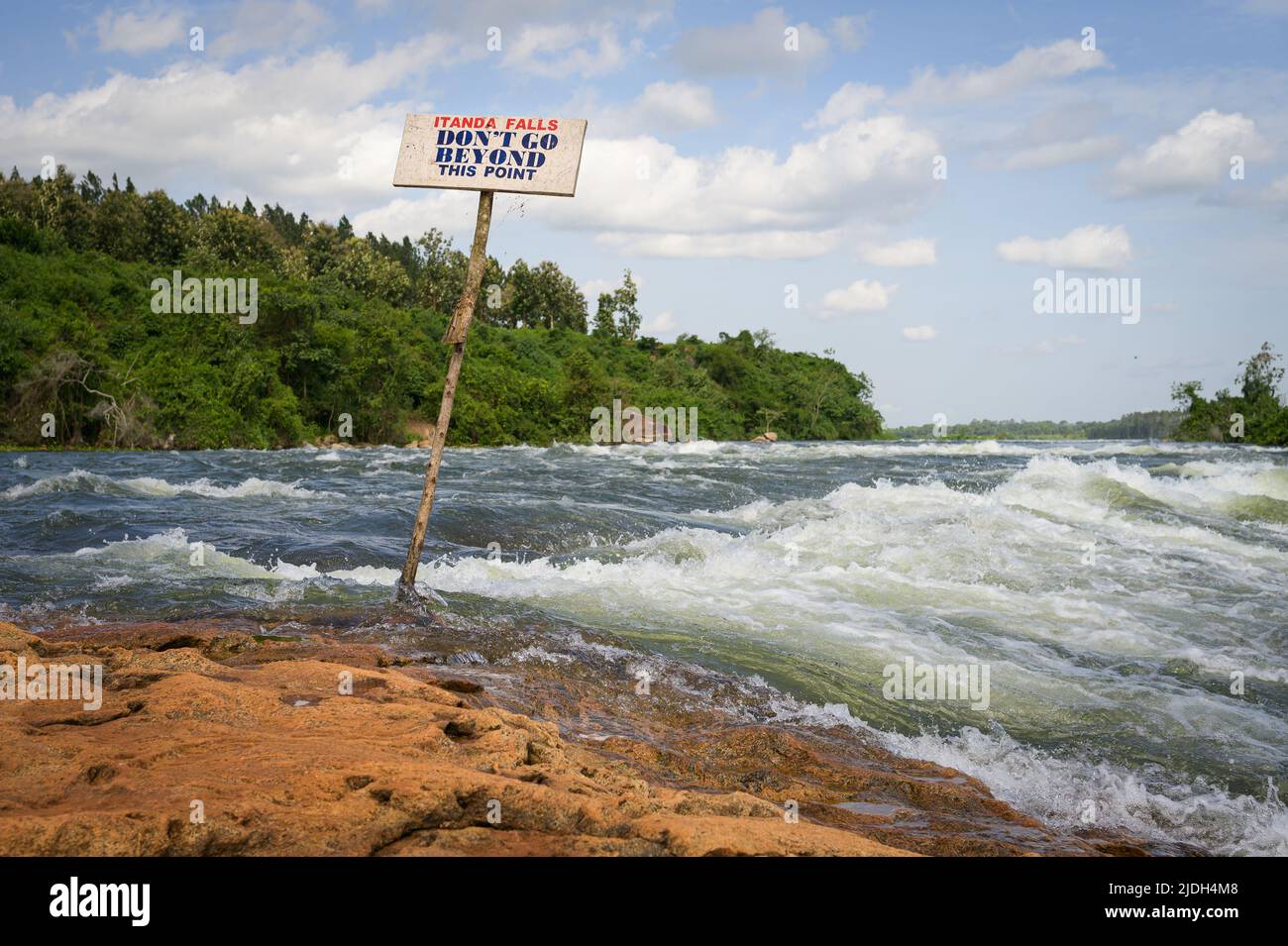 The Itanda Falls of the Victoria Nile in Uganda, sunny day in May Stock ...