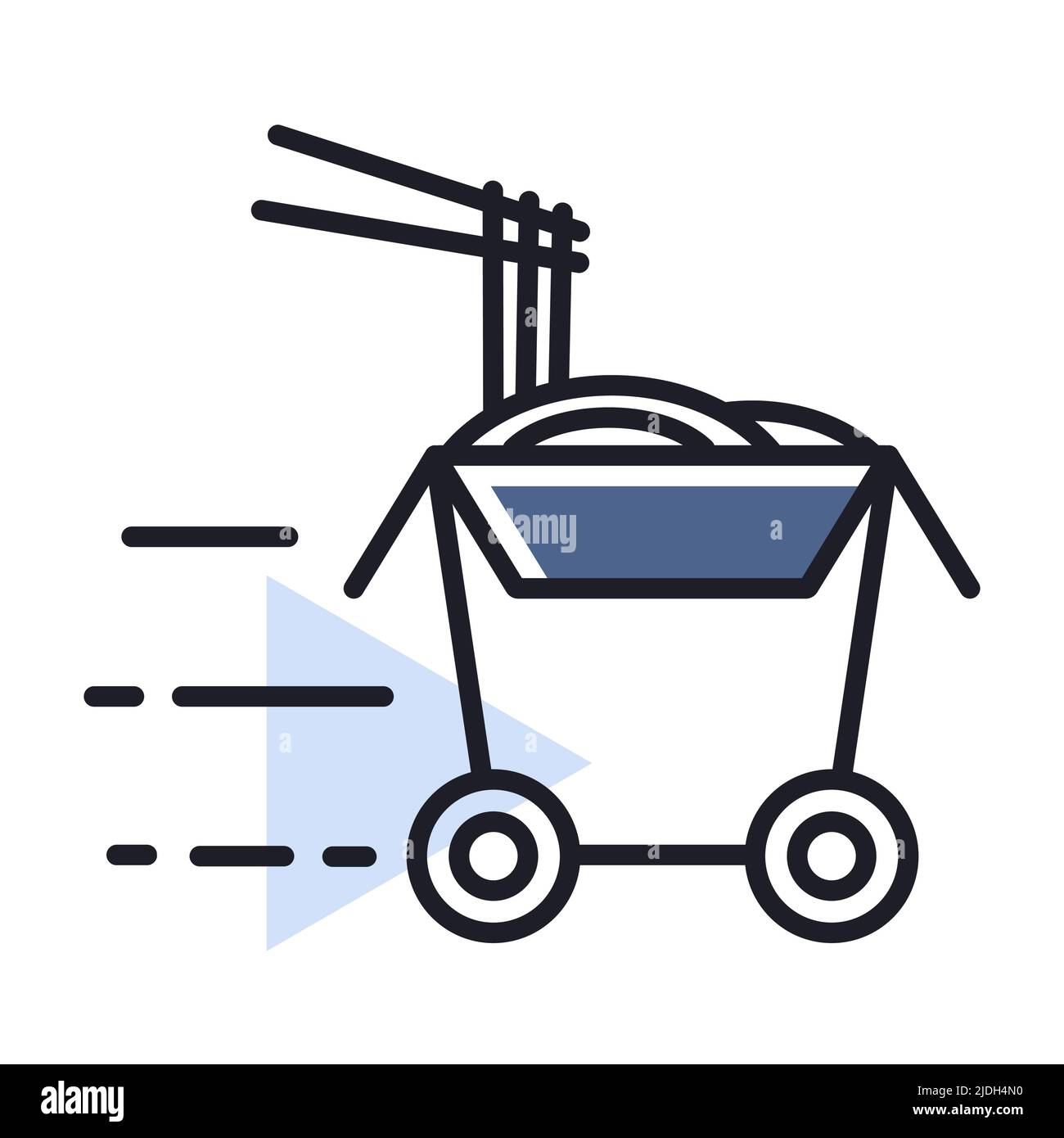 Wheeled wok box vector isolated icon. Delivery sign. Graph symbol for ...