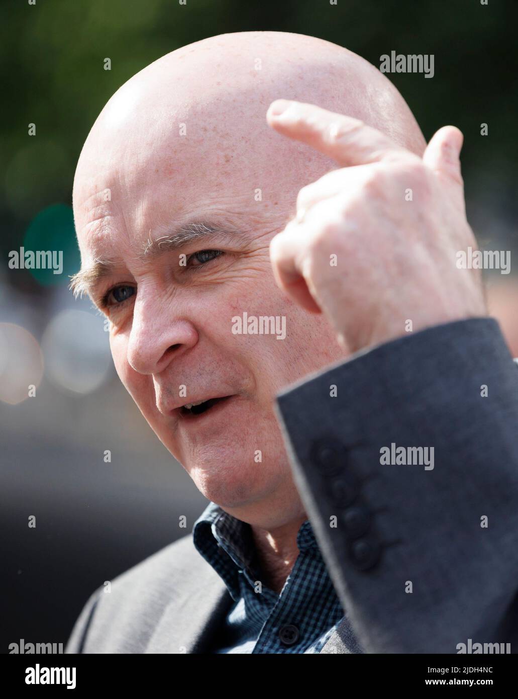 London, UK. 21st June, 2022. General secretary of the RMT Trade Union ...