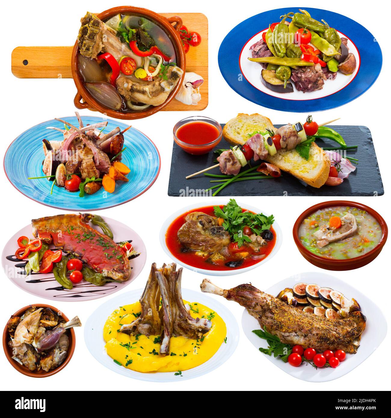 Collection of mutton meals Stock Photo - Alamy