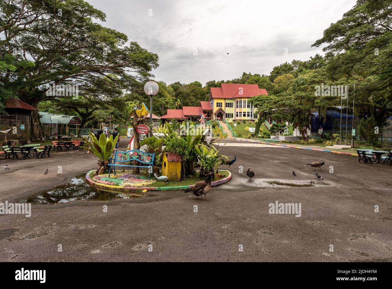 Labuan, Malaysia-June 10, 2021: View of the Labuan Bird Park is a bird ...