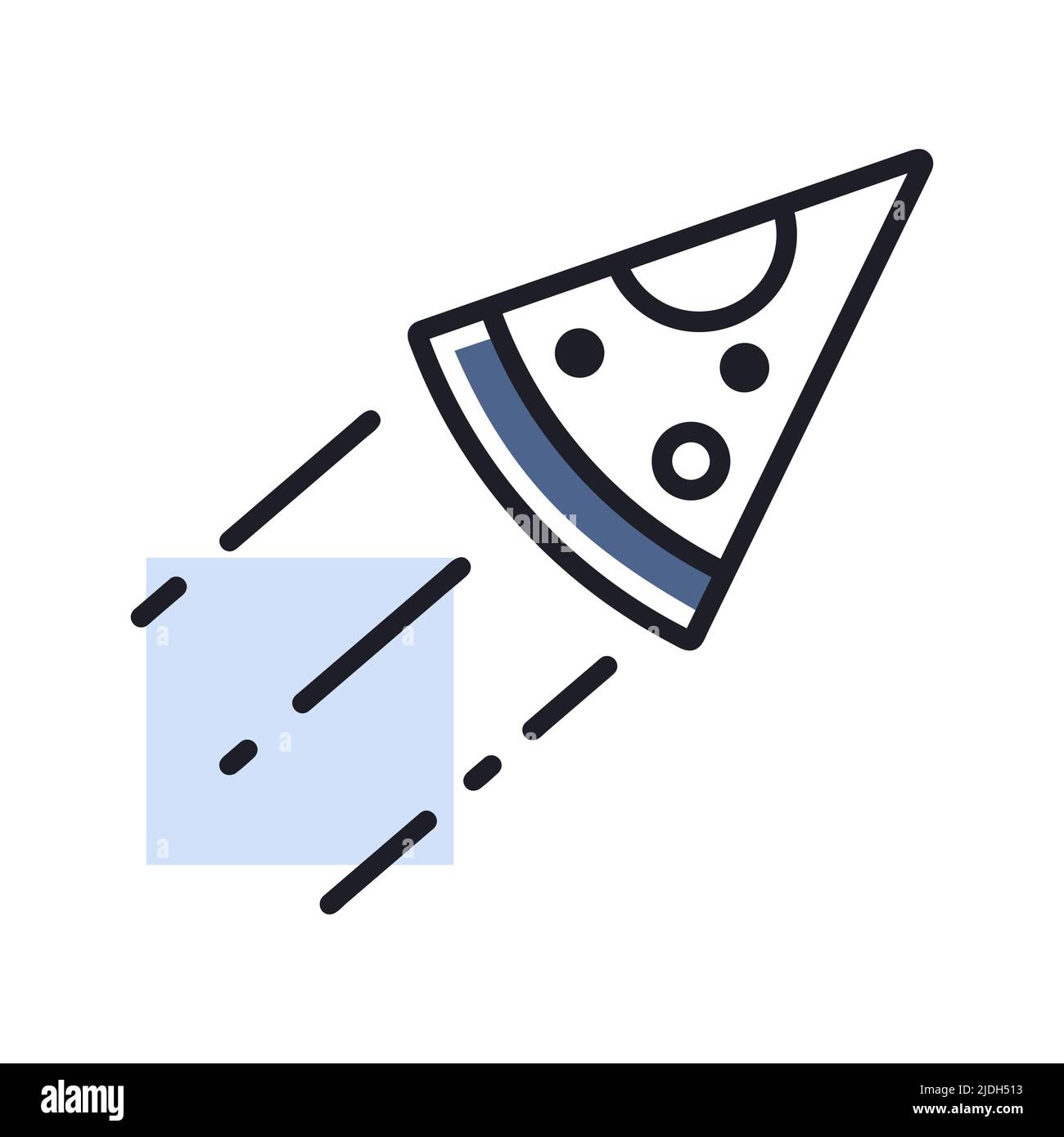Slice of pizza vector icon. Fast food delivery symbol. Delivery sign ...