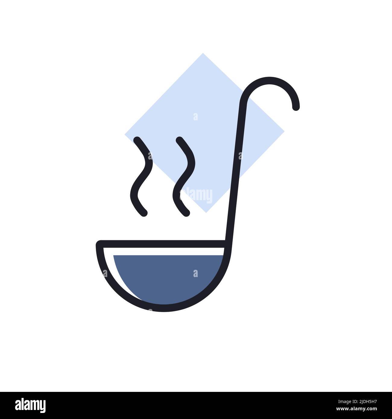 Soup ladle vector icon. Kitchen appliance. Graph symbol for cooking web ...