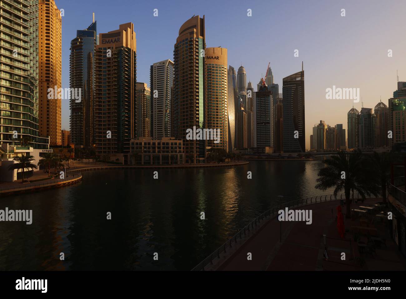 moderne Architektur, Dubai Marina, Atemberaubende Aussicht auf die ...