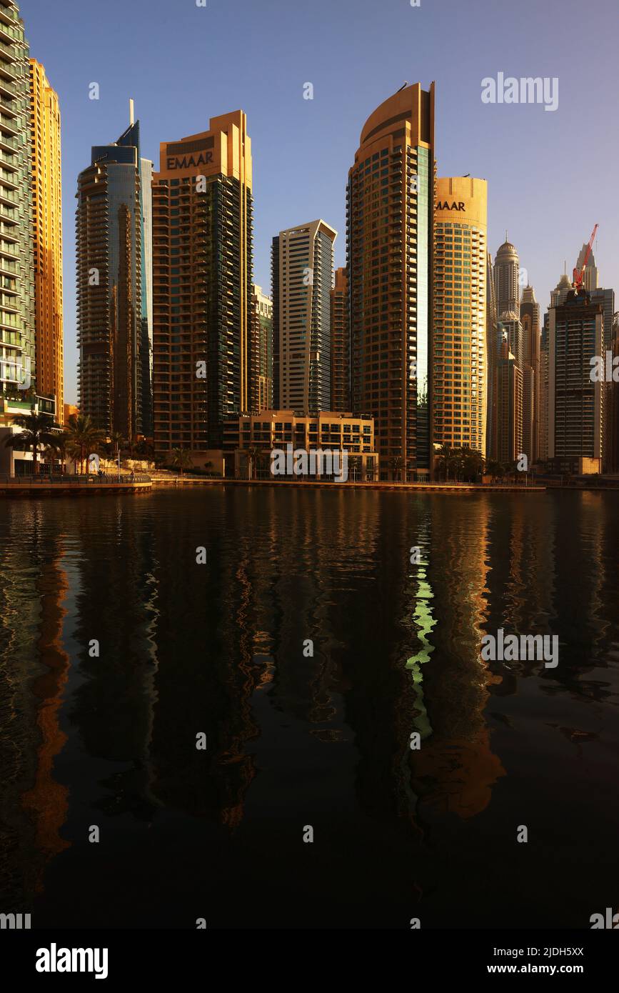 moderne Architektur, Dubai Marina, Atemberaubende Aussicht auf die ...