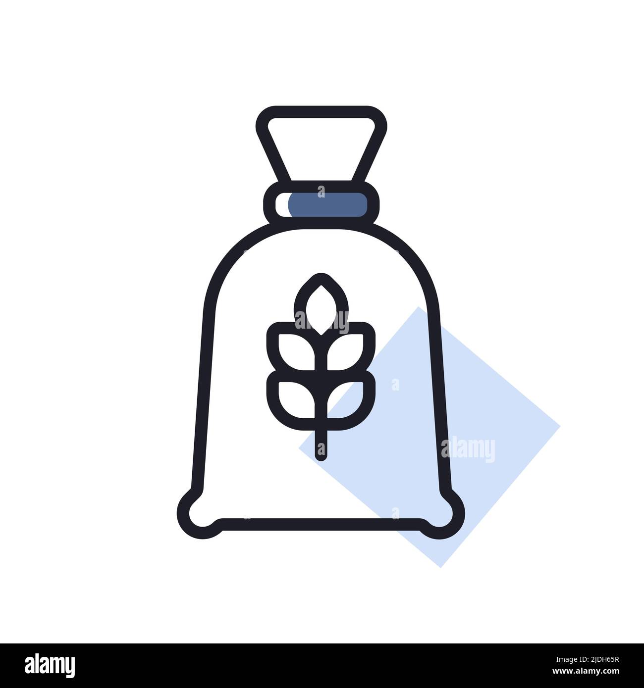 Bag flour vector icon. Kitchen appliance. Graph symbol for cooking web ...