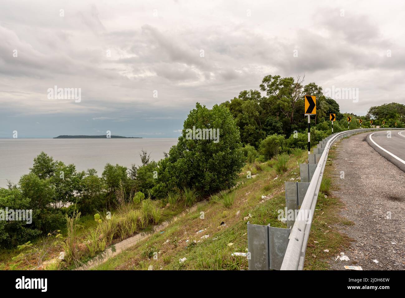 Labuan, Malaysia-June 06, 2021: beach View of the city of Labuan island ...