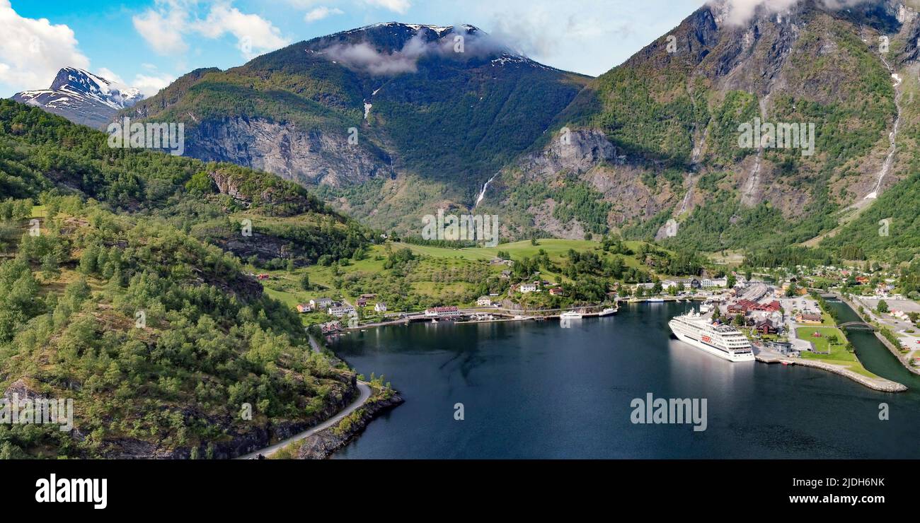 Drone View Flam Norway Stock Photo - Alamy