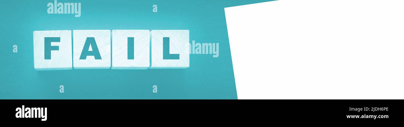 FAIL Word text Written In Wooden Cube blocks on black background ...