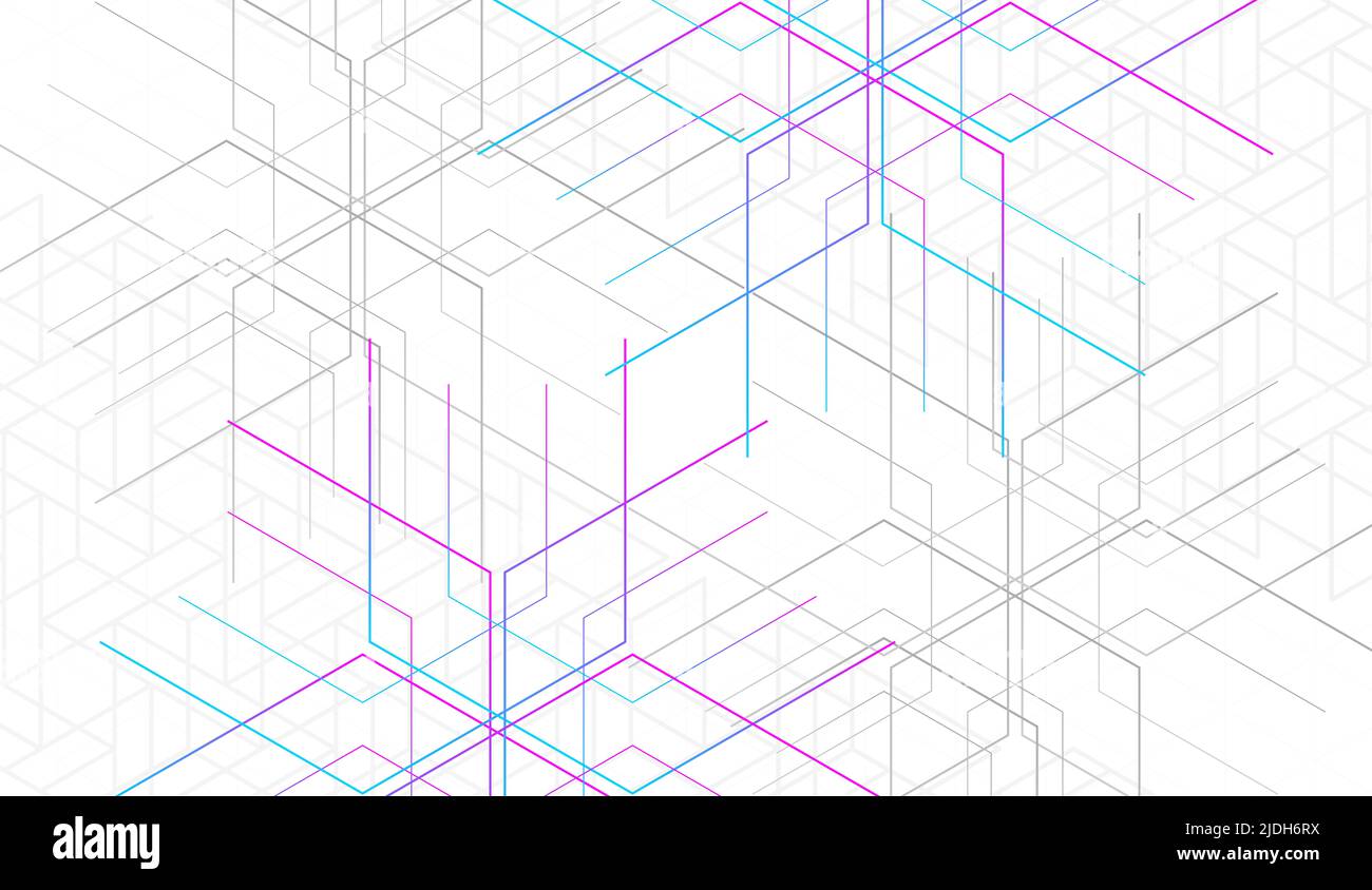 abstract blue purple hexagon, network or electric image, geometric ...