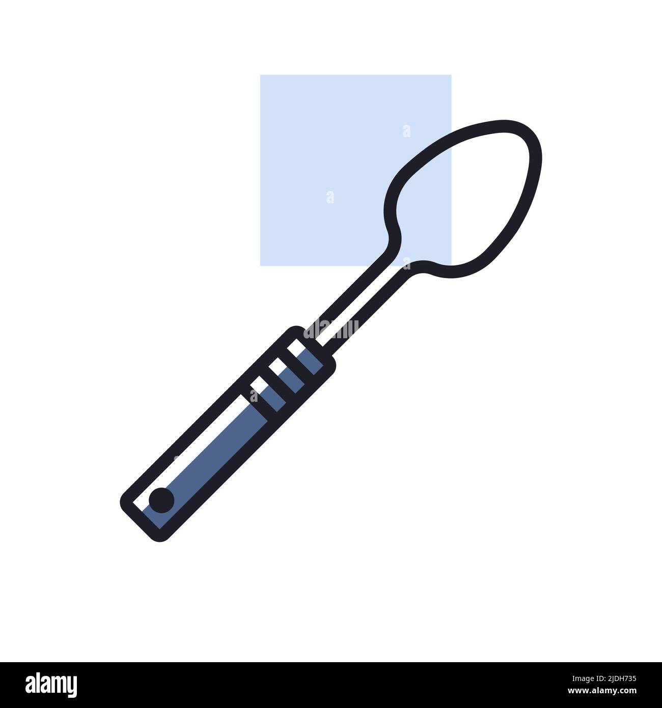 Large spoon vector isolated icon. Kitchen appliances. Graph symbol for ...
