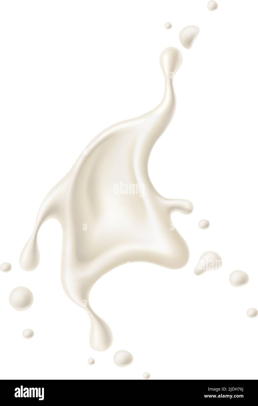 White fluid splash. Realistic falling liquid drops Stock Vector Image ...