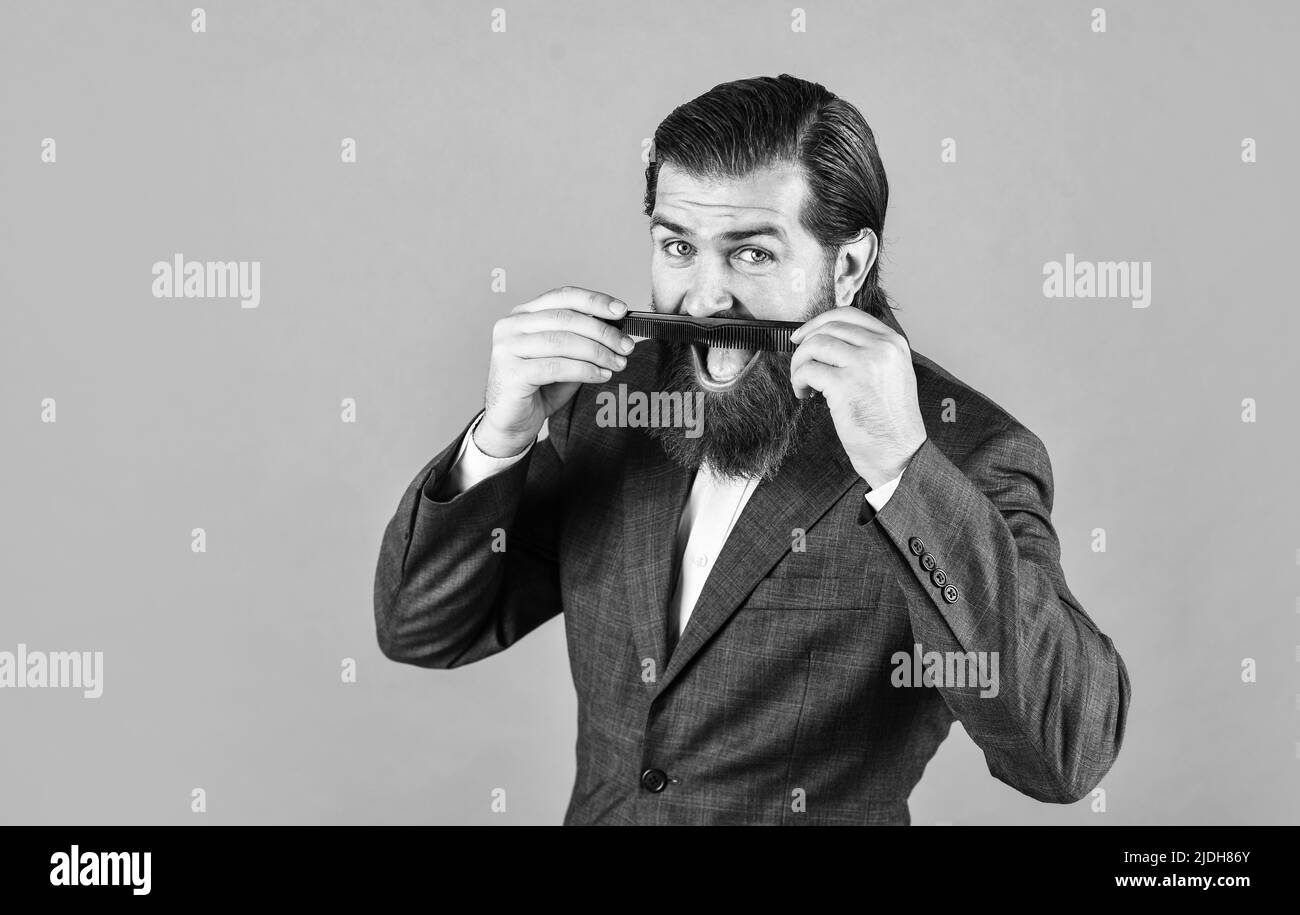 Brush hair mature Black and White Stock Photos & Images - Alamy
