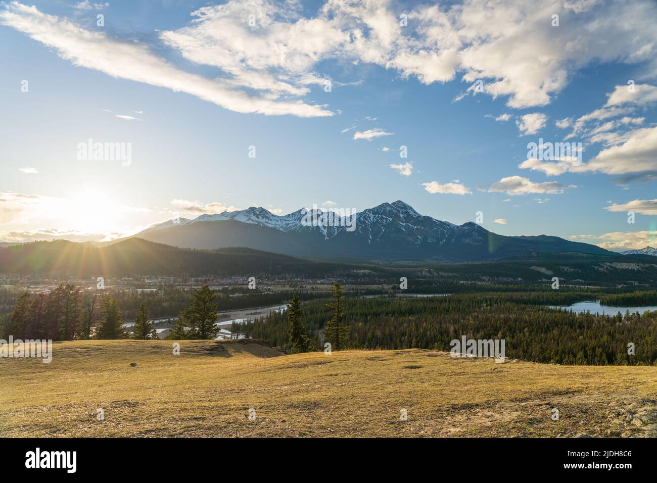 Jasper National Park Canadian Rockies beautiful scenery. Panoramic view ...