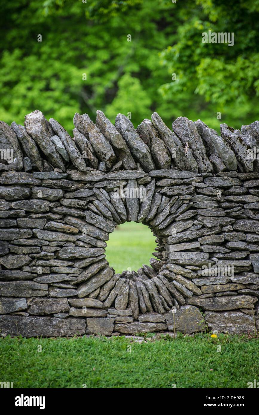 Decorative Stone Wall - Kentucky Shaker Village - Pleasant Hill ...