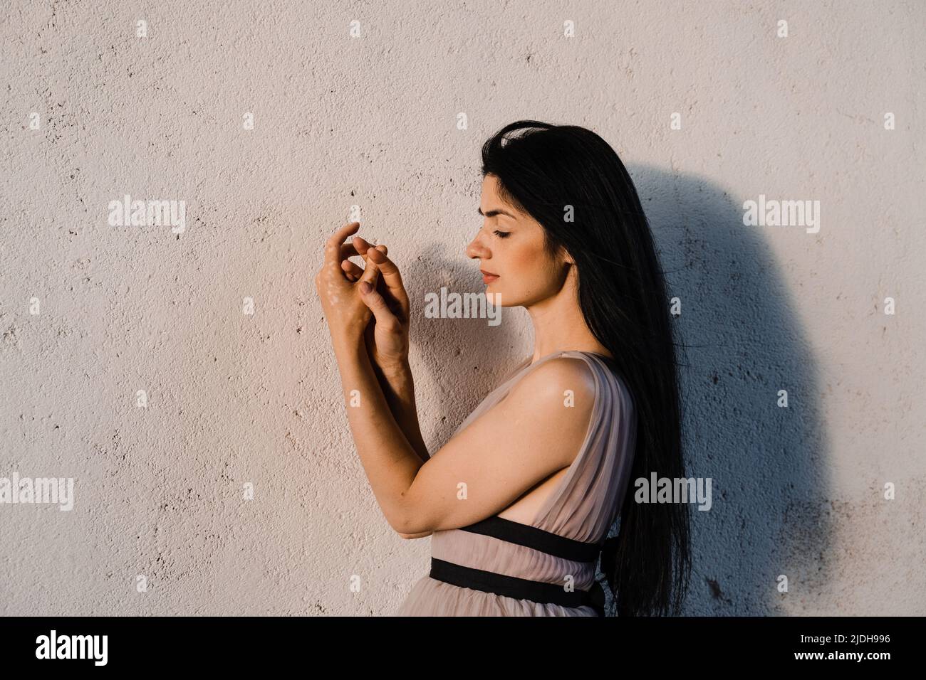 Vitiligo skin pigmentation on the hands of a beautiful Georgian woman ...