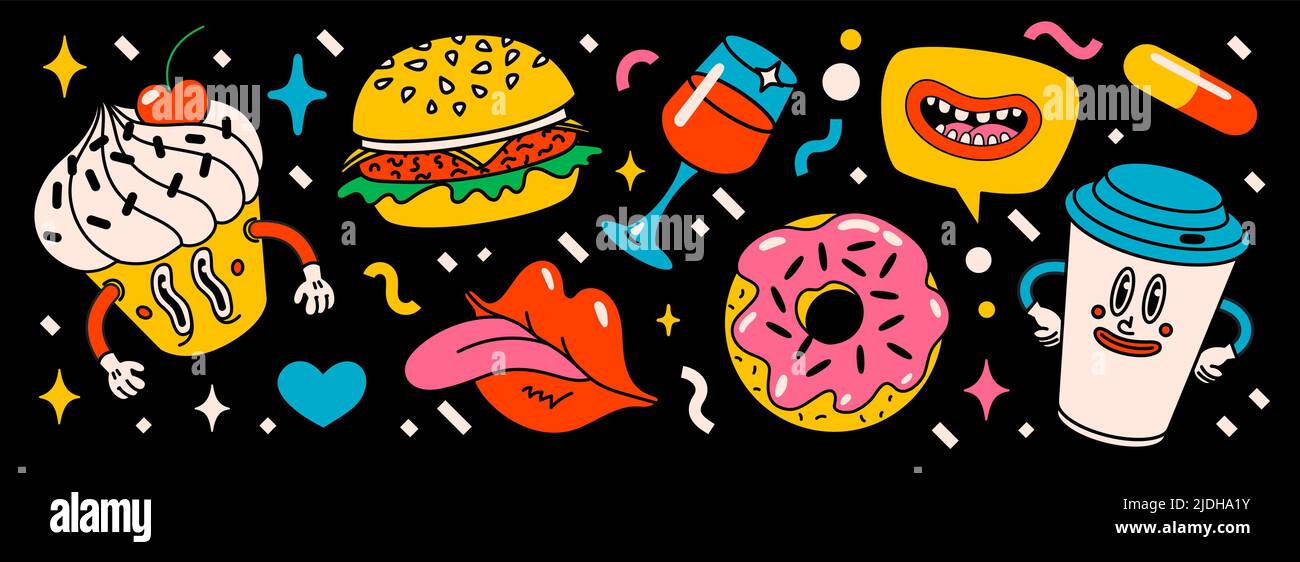 Cartoon vector Comic characters. Crazy cartoons Abstract vector ...