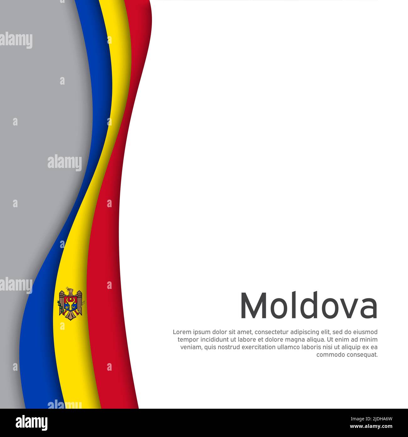 Abstract waving moldova flag. State patriotic moldavian cover, flyer ...