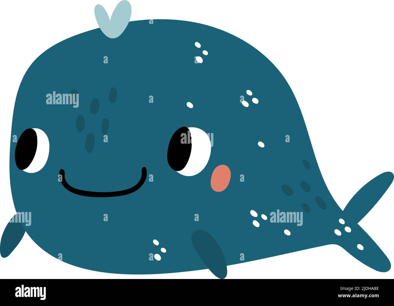 Funny whale. Cute smiling happy marine animal Stock Vector Image & Art ...