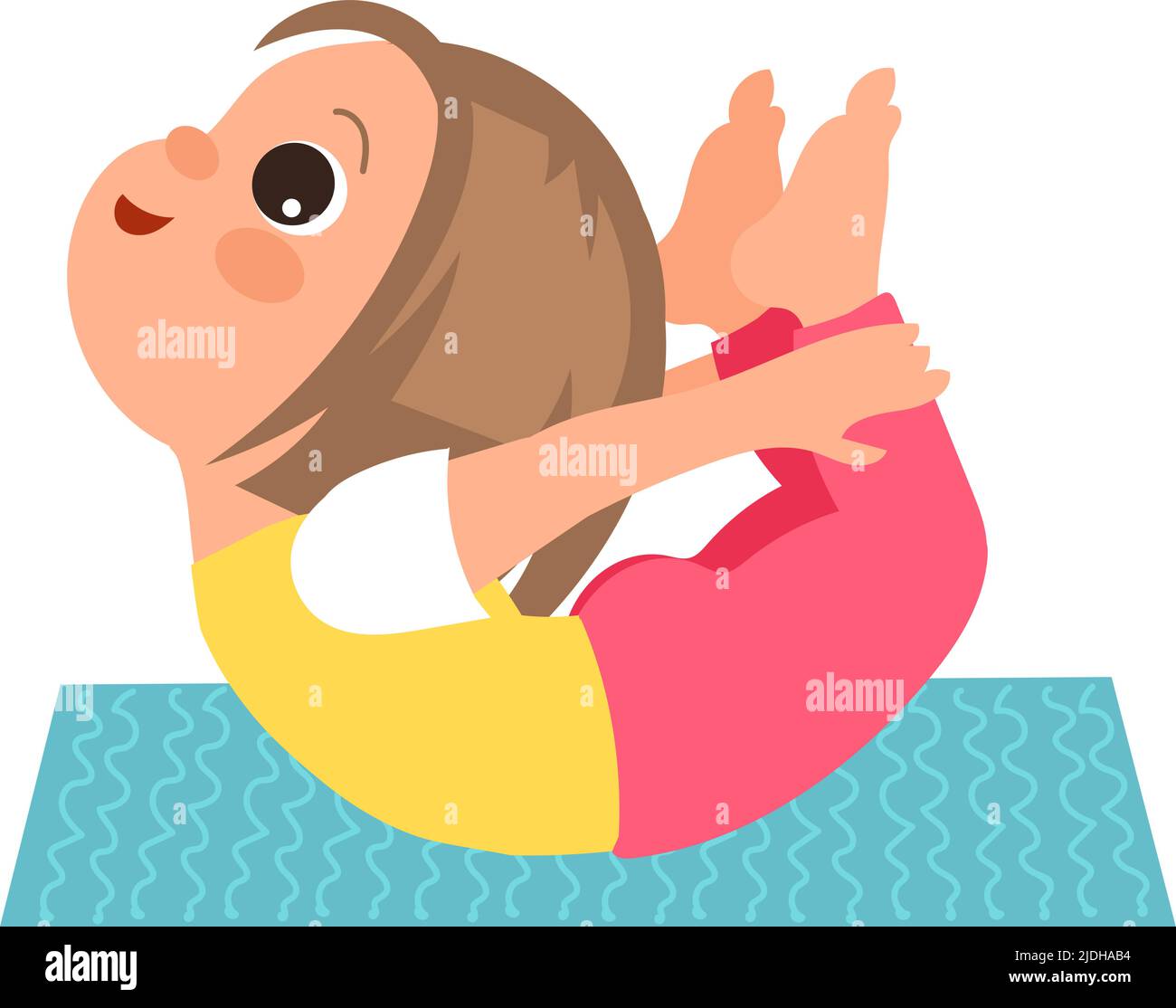 Healthy kid physical activity. Girl yoga exercise Stock Vector Image ...