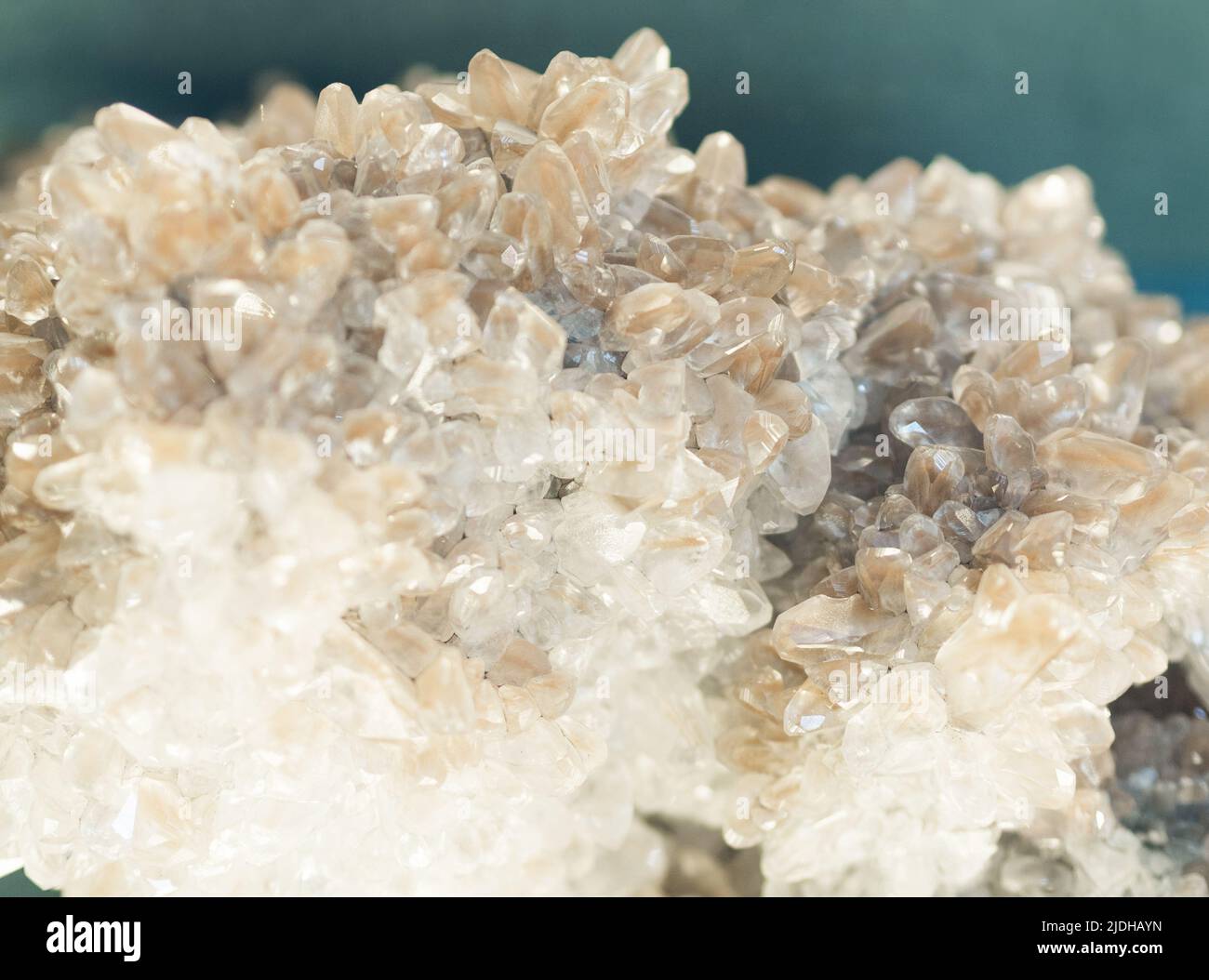 Raw specimen of quartz crystal stone. Citrine gem crystals geological ...
